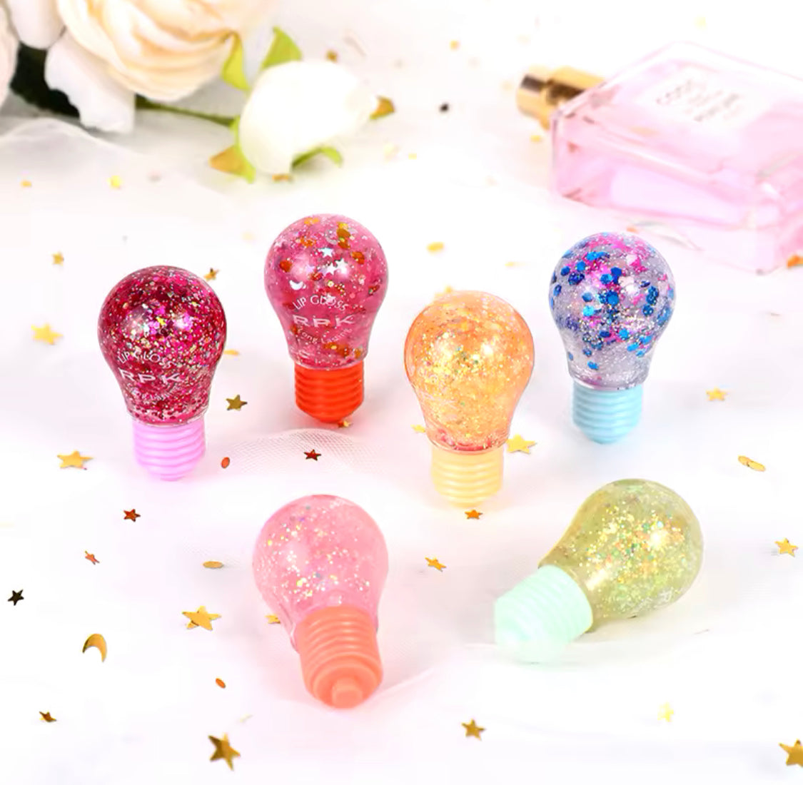 6pcs Cute Bulb Lip Gloss, Waterproof High Shine Liquid Lip Gloss, Make ...