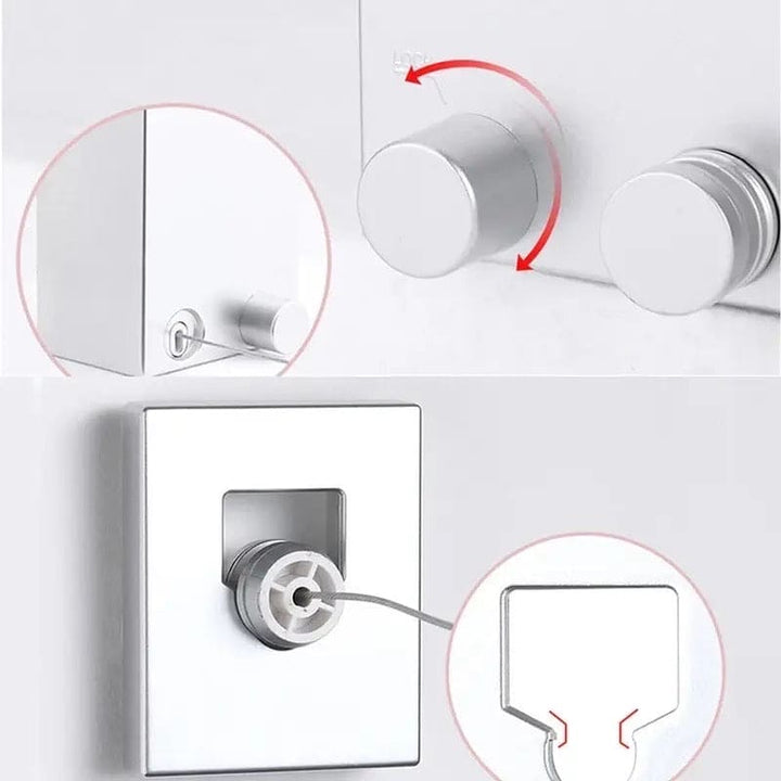 Telescopic Clothesline, Retractable Clothes Hanger Rope, Wall Mounted ...