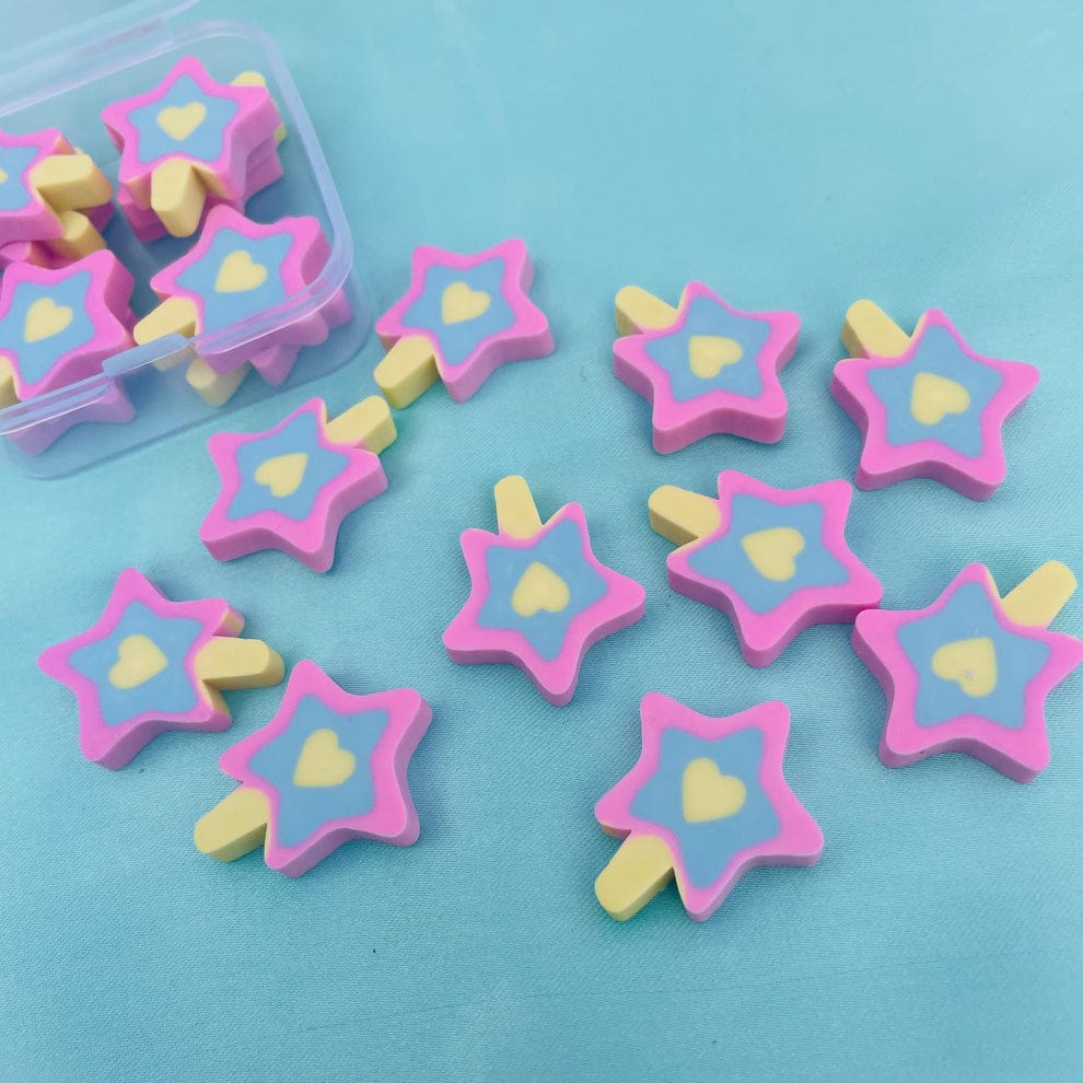 Colourful Star Shaped Tiny Eraser, Kids Cute Cartoon Rubber, Stationer ...