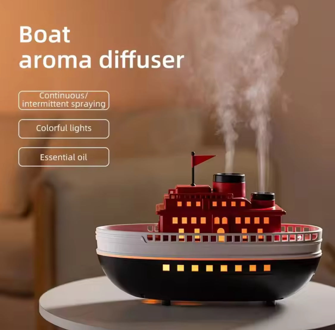 Double Spray Cruise Ship Humidifier, Aroma Diffuser, Quiet Ultrasonic ...