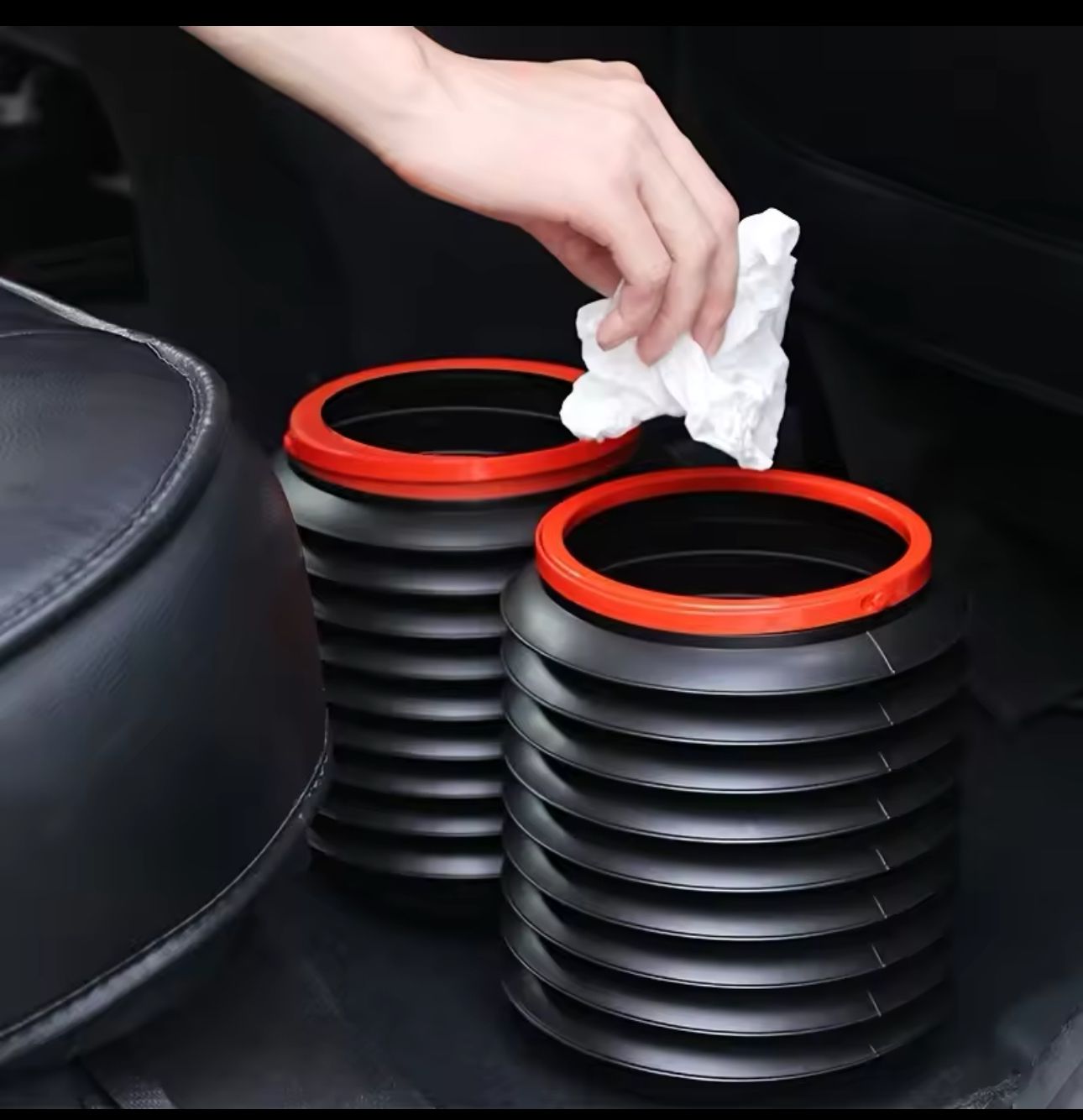 Folding Car Garbage Can, 2 in 1 Portable Storage Bucket, Foldable Dust ...