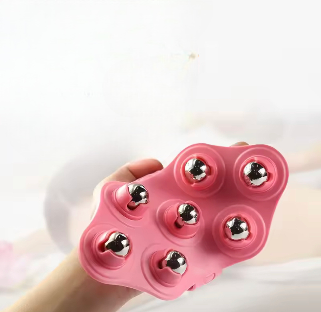 7 Ball Palm Shaped Hand Held Massager, Neck Roller Ball Massager, Port ...