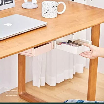 Hidden Drawer Organizer, Under Desk Drawer Storage Organizer, Under De ...