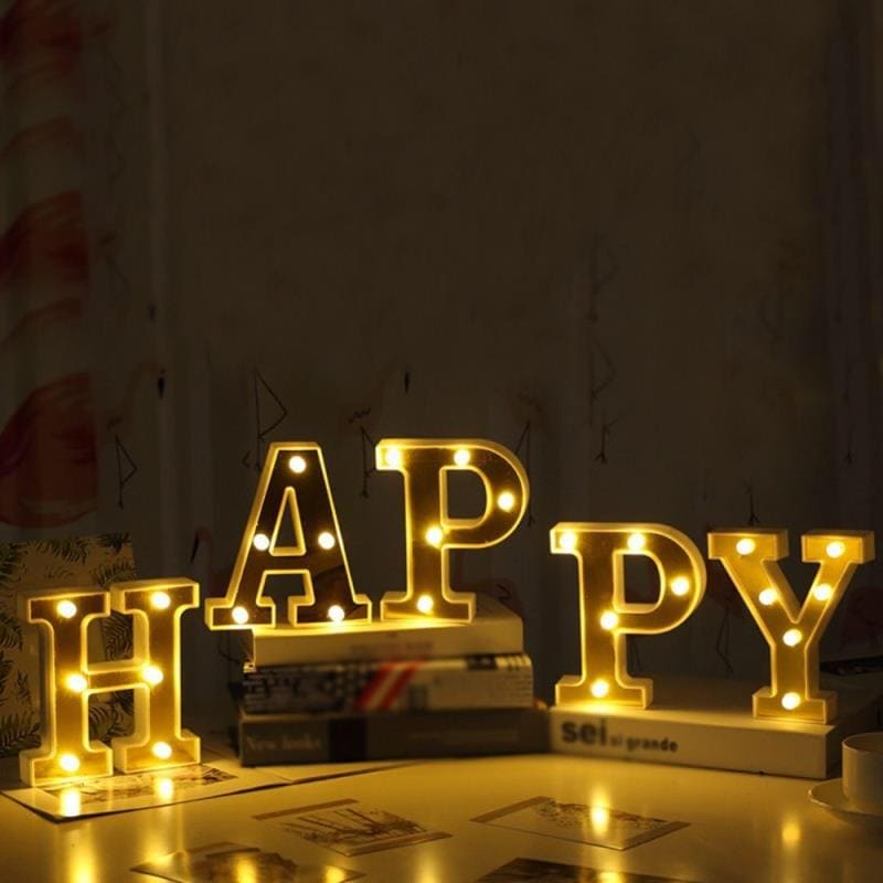 Gold Plated Led Letters, Alphabet Led Letter Lights, A To Z Light Up L ...