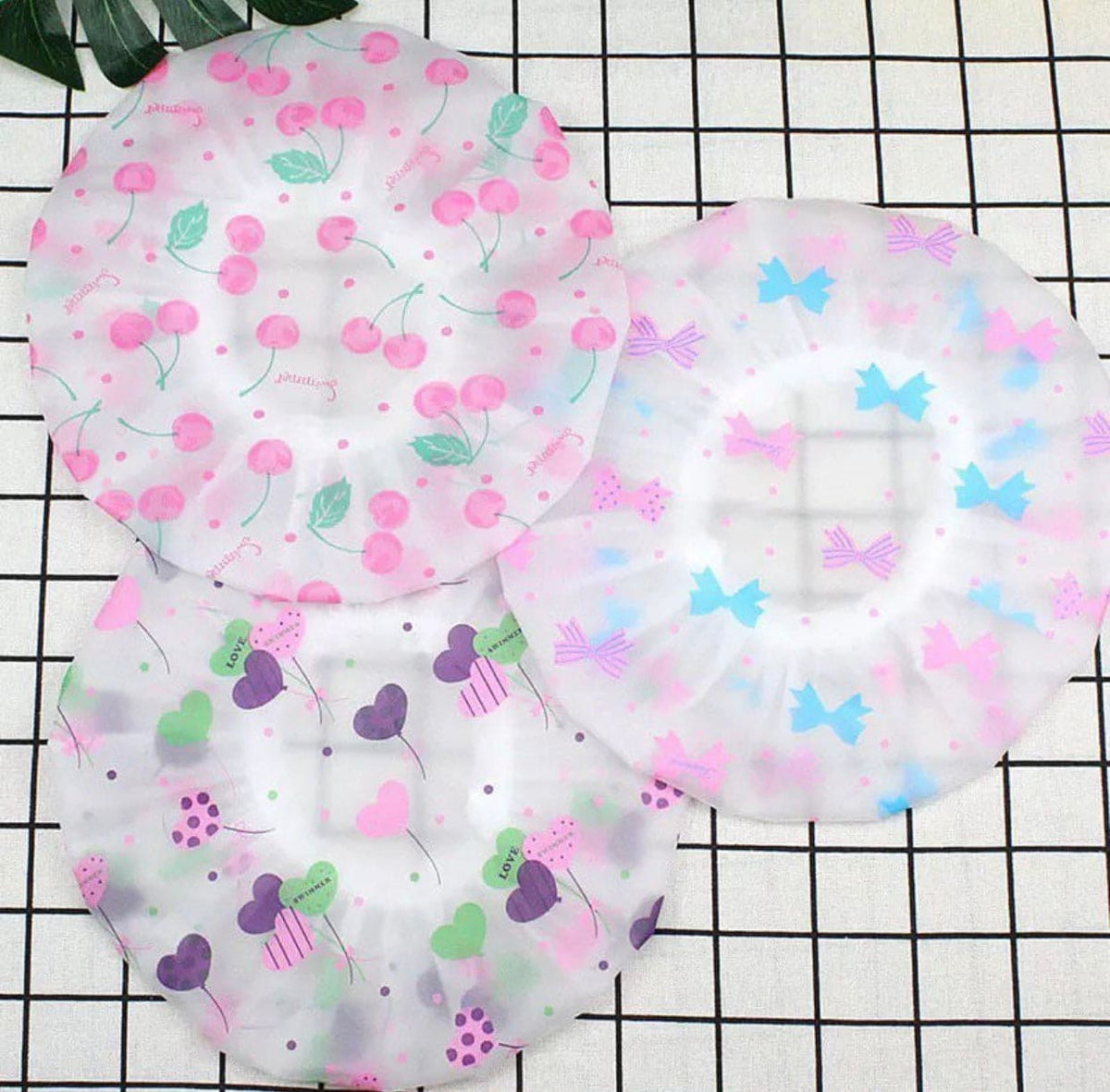 Printed Shower Cap, Waterproof Hair Shower Cap, Bath Hat, Bouffant, Re ...